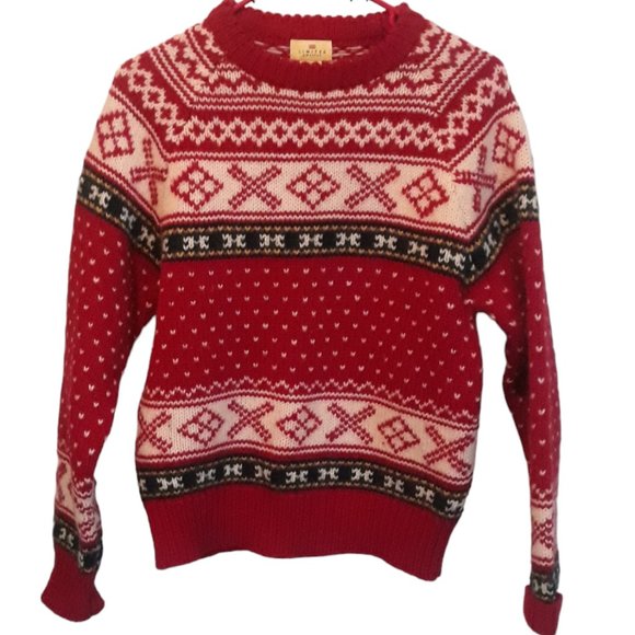 Limited America | Sweaters | Limited America Womens Redwhite Wool Knit ...